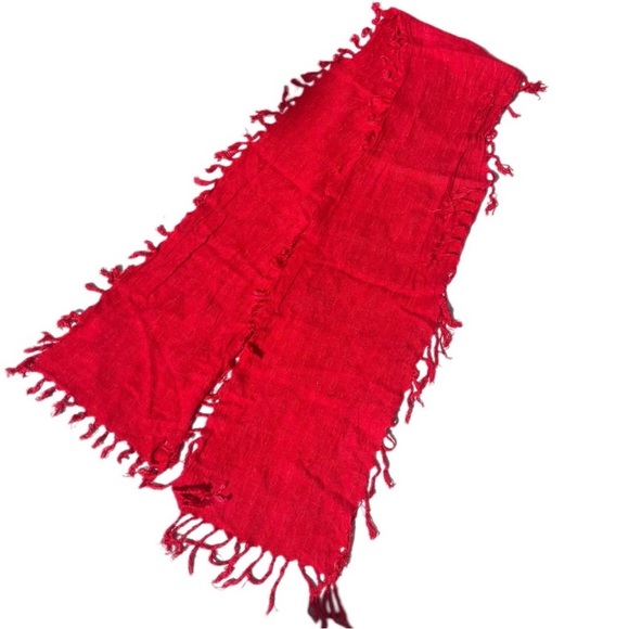 Scarf | Accessories | Vintage Scarf Unisex Os All Red Fringe Tassels ...